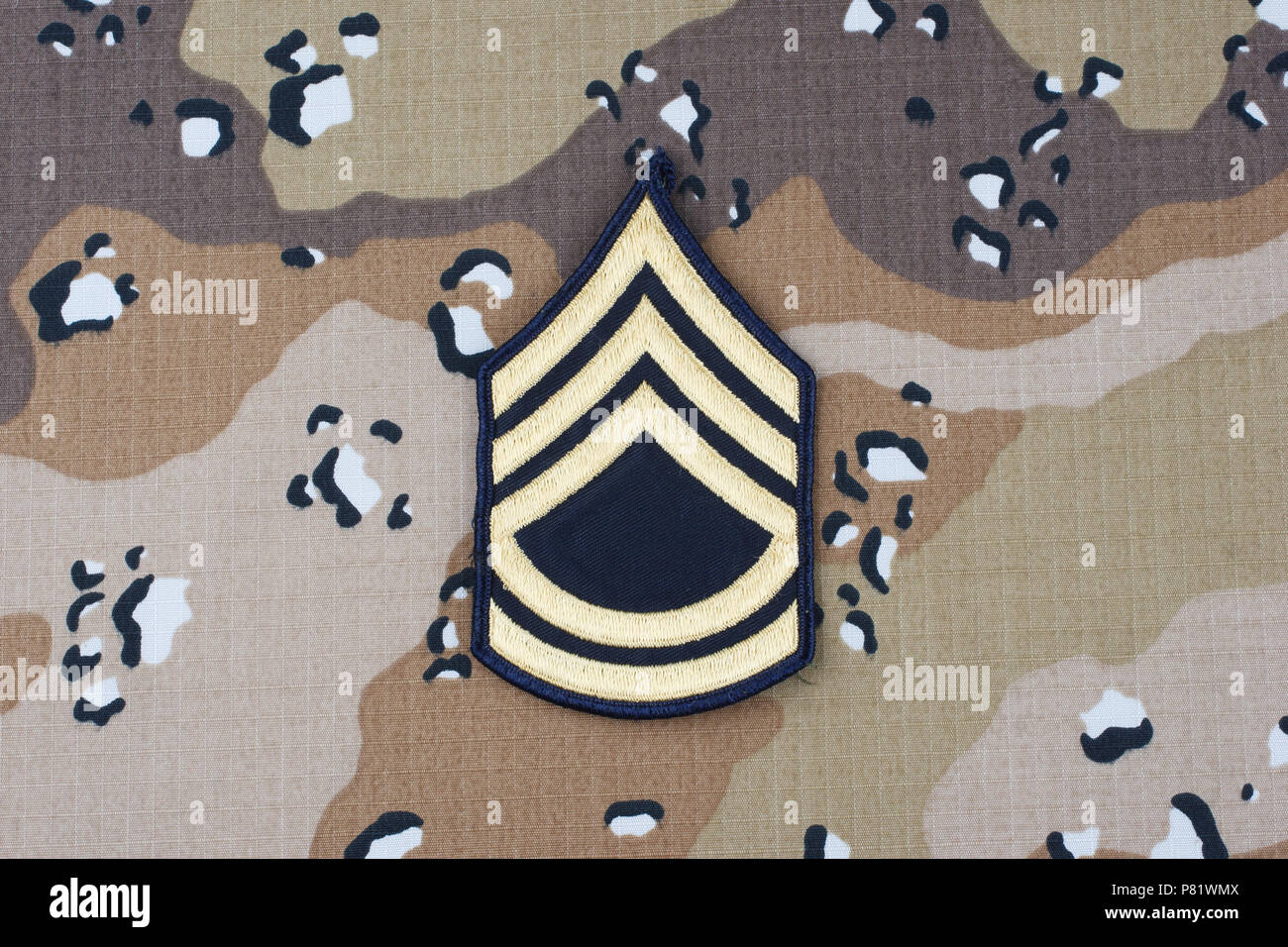 May 12, 2018. US ARMY Sergeant First Class rank patch on desert ...