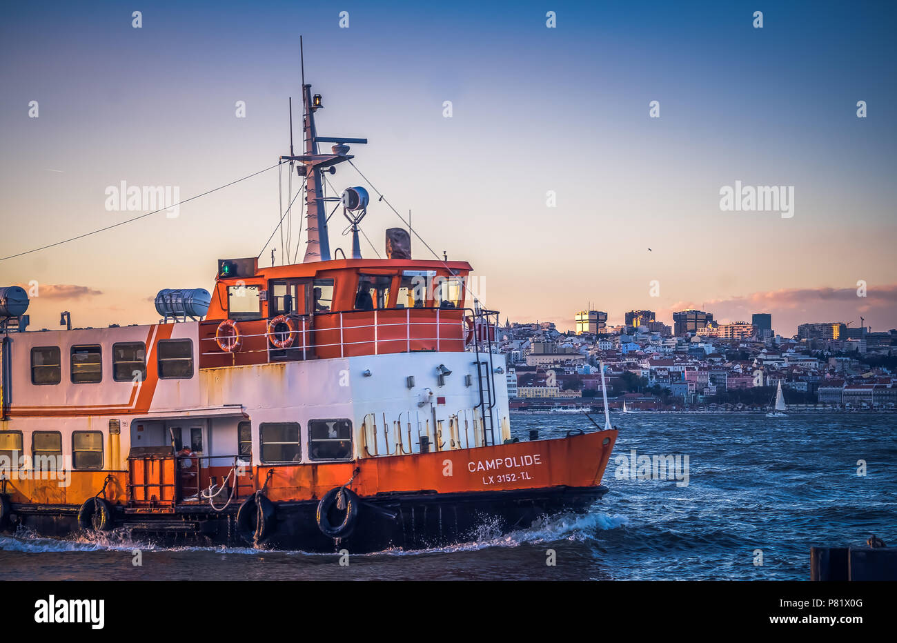 Lisbon, Portugal, ferry from Cais do Sodré to Cacilhas Stock Photo - Alamy