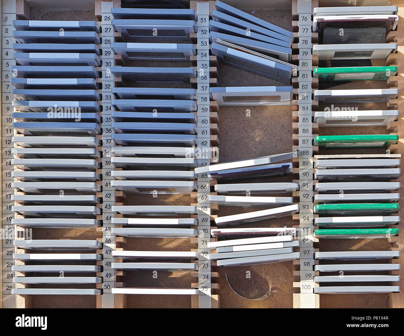 Slides negatives with plastic frames in box Stock Photo - Alamy