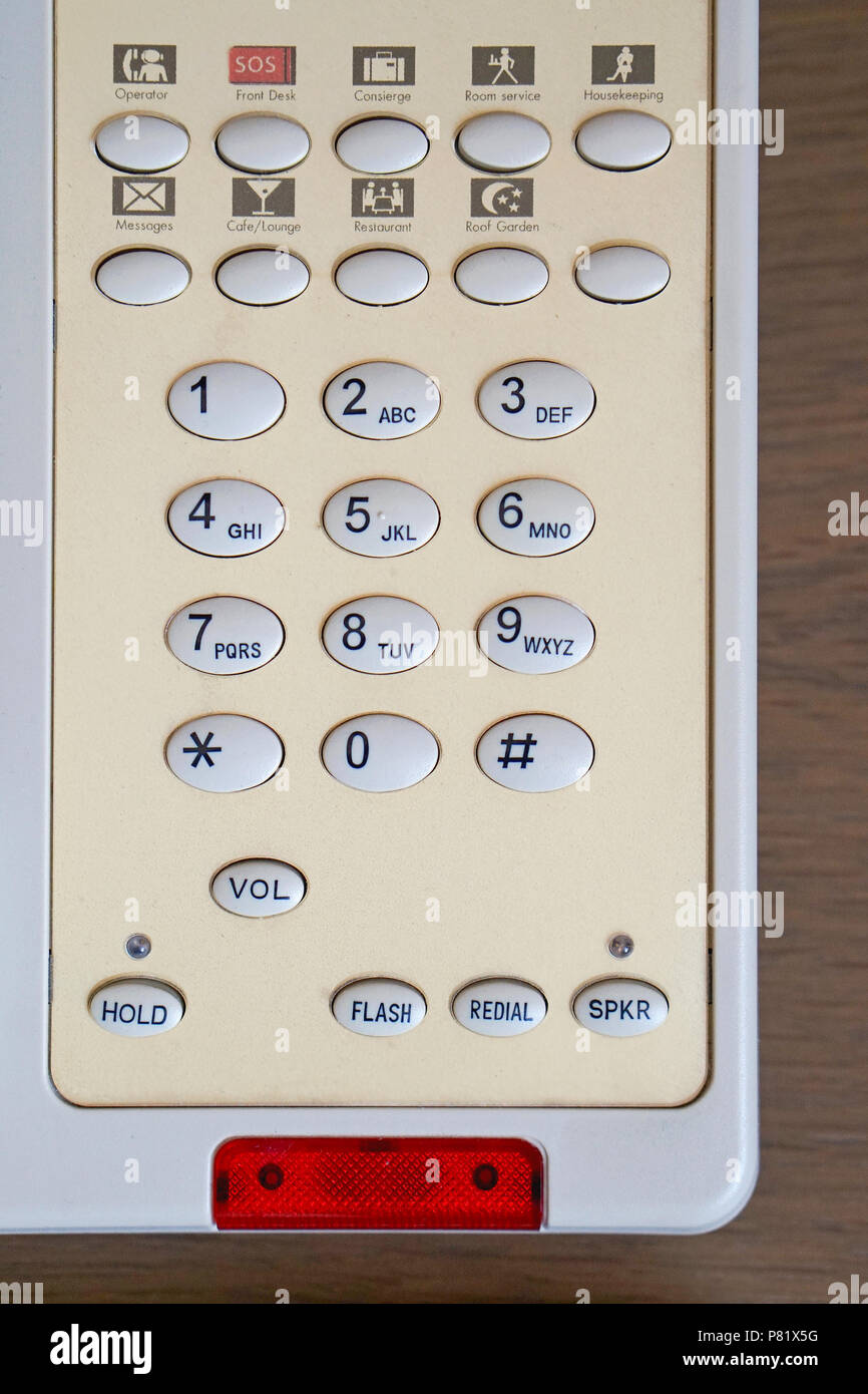 Hotel phone keypad with calling buttons Stock Photo - Alamy