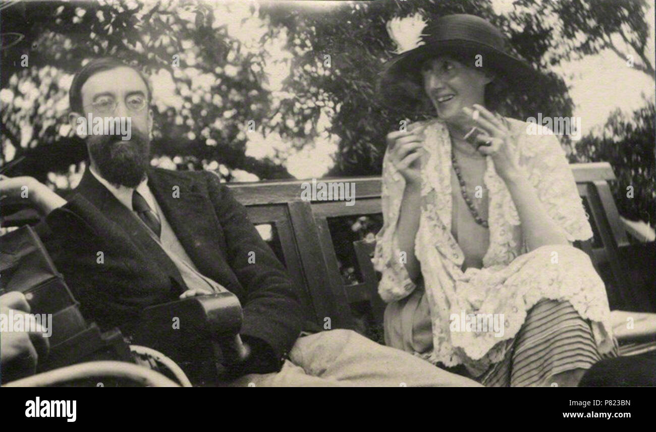 Vintage snapshot of Lytton Strachey and Virginia Woolf. June 1923 253 ...