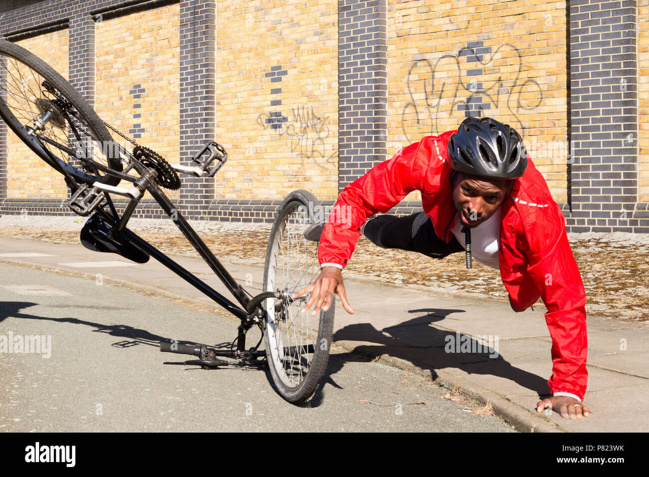 Cyclist crash into person hi-res stock photography and images - Alamy