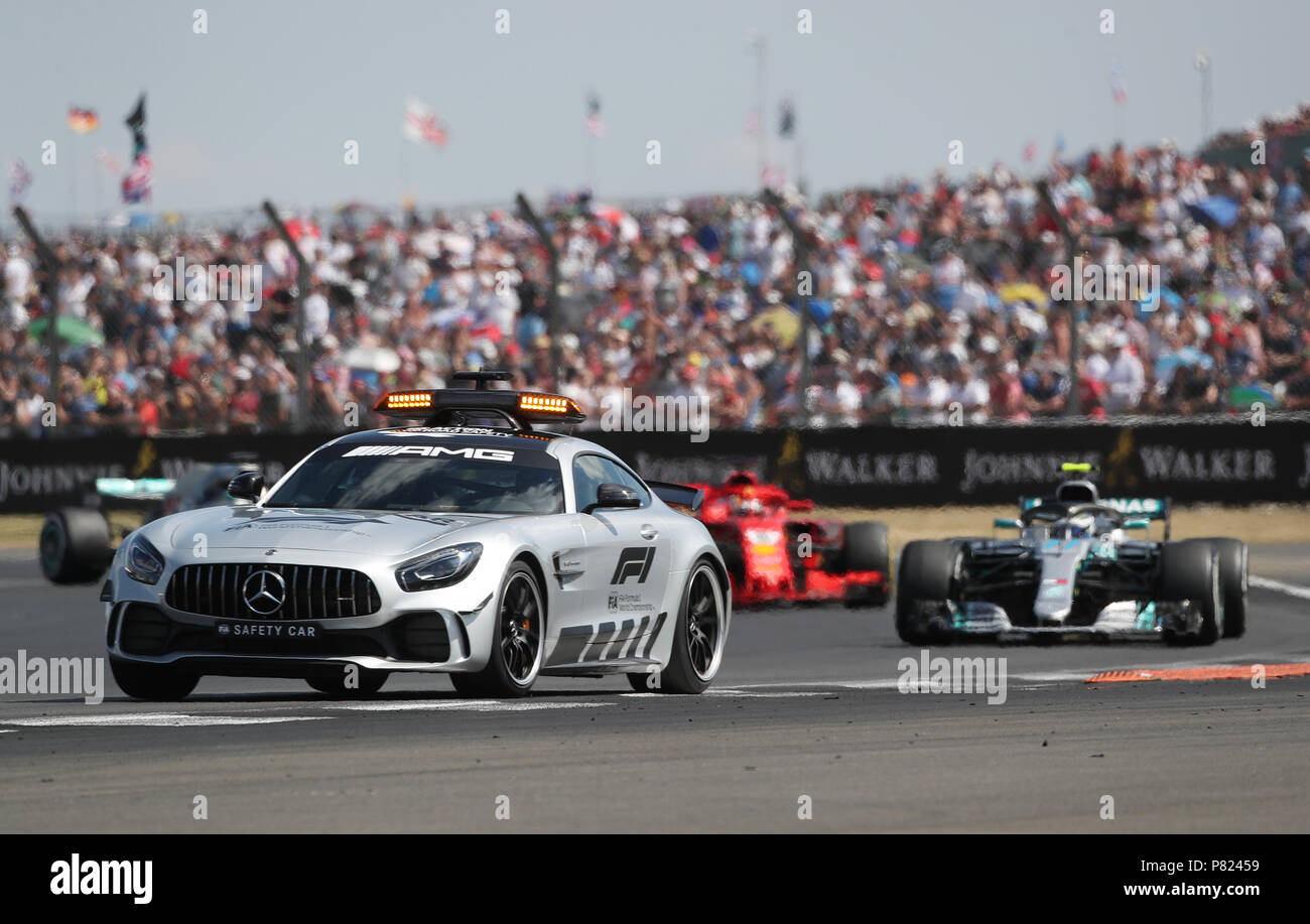 The safety car is deployed during the 2018 British Grand Prix at ...