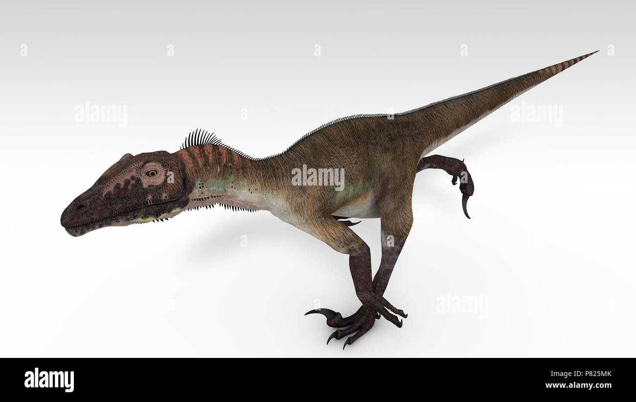 3d rendering of the running utahraptor isolated on white Stock Photo ...