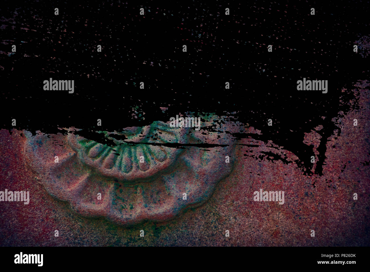 Grunge Ornate stone texture, circle rock shape, background for web site ...
