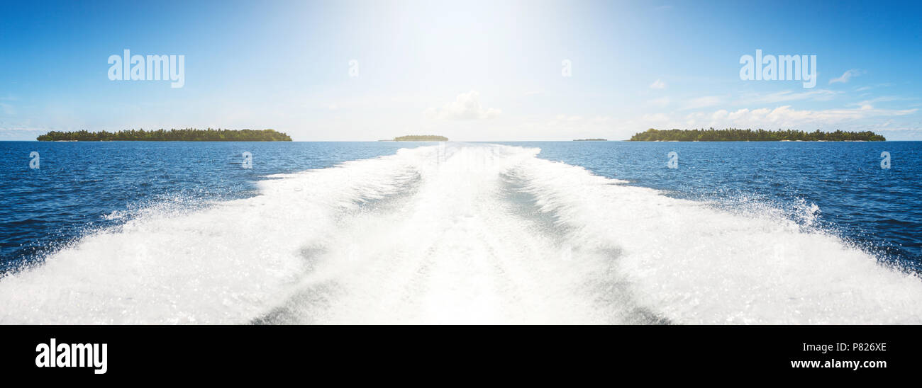 Background water surface behind of fast moving motor boat in vintage ...