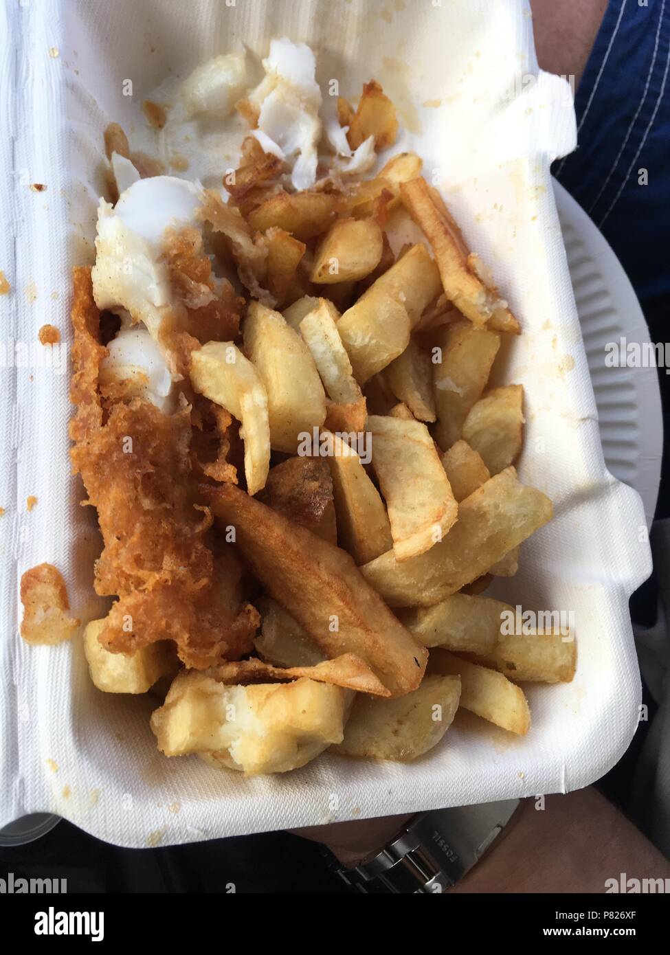 Traditional fish chips in box hi-res stock photography and images - Alamy