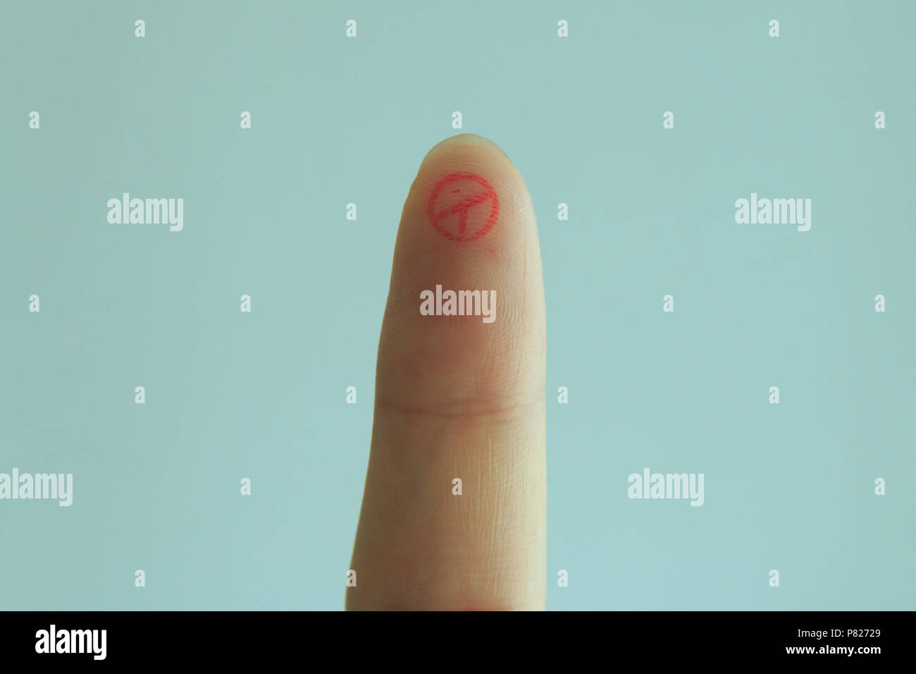 Korean voting stamp on the finger Stock Photo - Alamy