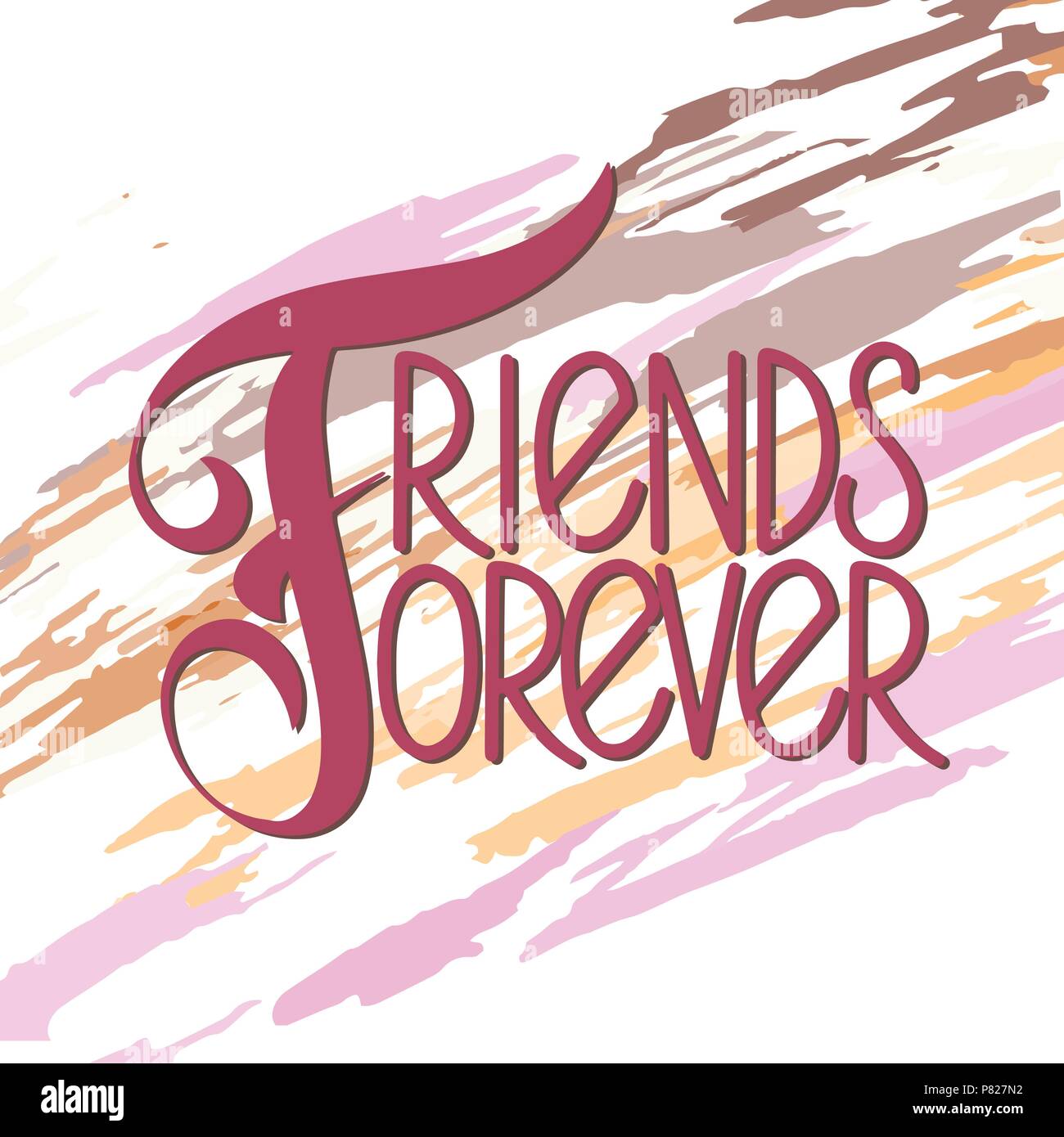 Friendship day hand drawn lettering. Friends forever. Vector elements ...