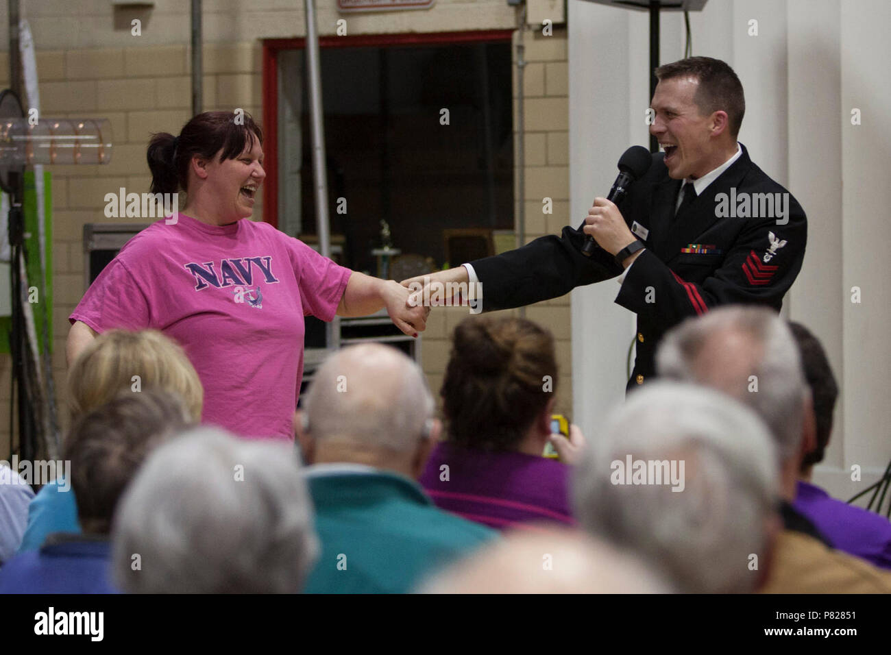 SANFORD, ME (April 14, 2016) Musician 1st Class Bill Edwards dances ...