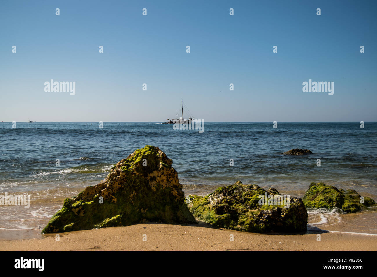 Sea views in Algarve Portugal, beautiful beaches for tourism Stock ...