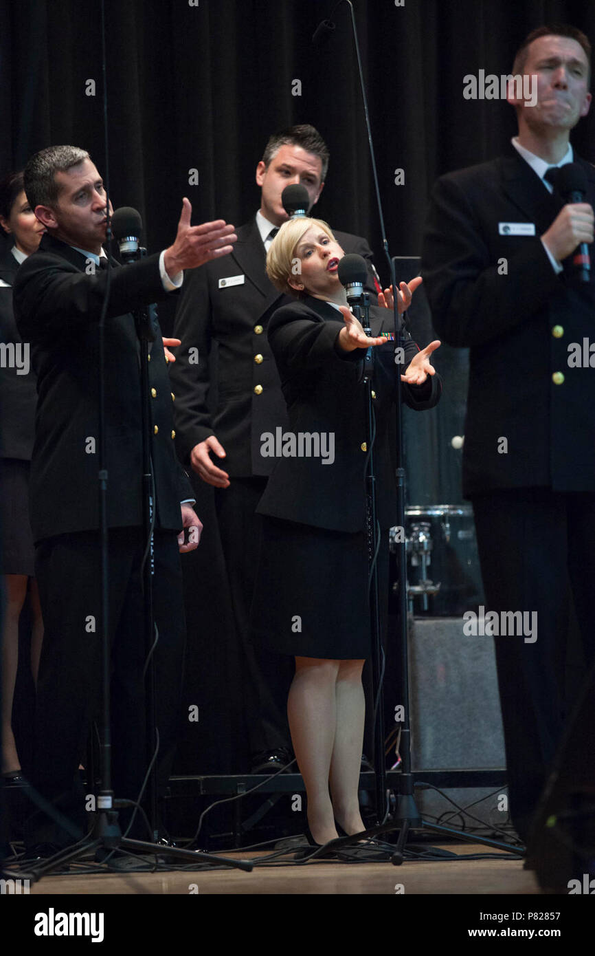 SANFORD, ME (April 14, 2016) Members of the United States Navy Band Sea ...