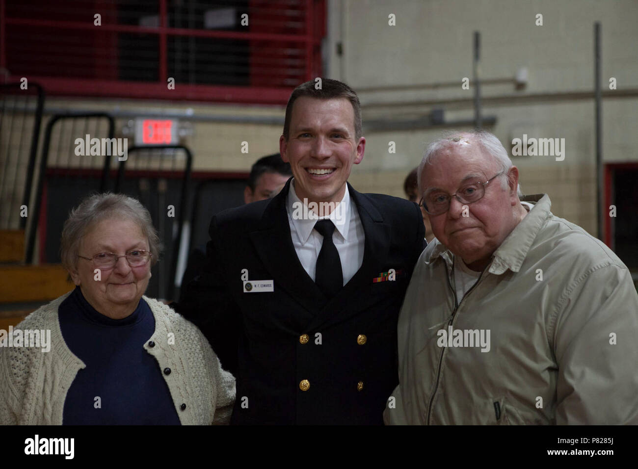 SANFORD, ME (April 14, 2016) Musician 1st Class Bill Edwards stops for ...