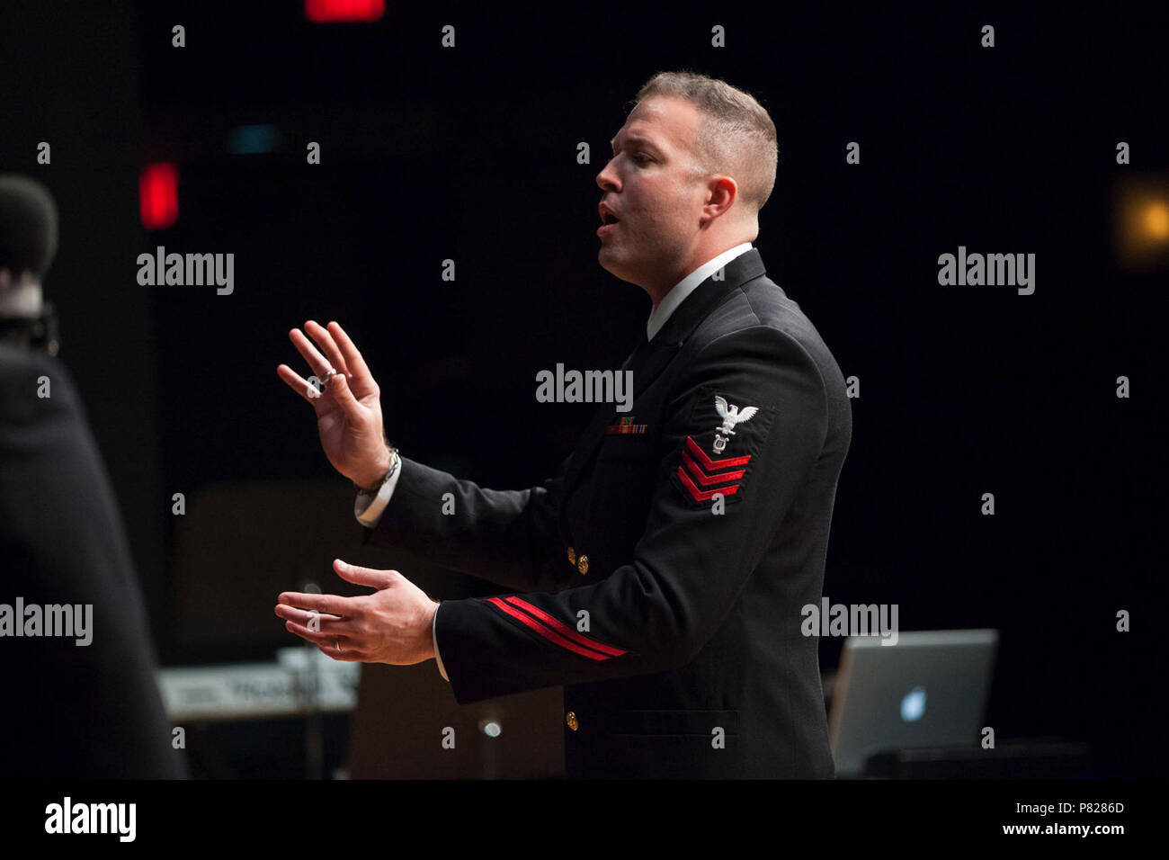 WOBURN, MA (April 18, 2016) Musician 1st Class Benjamin Bransford ...