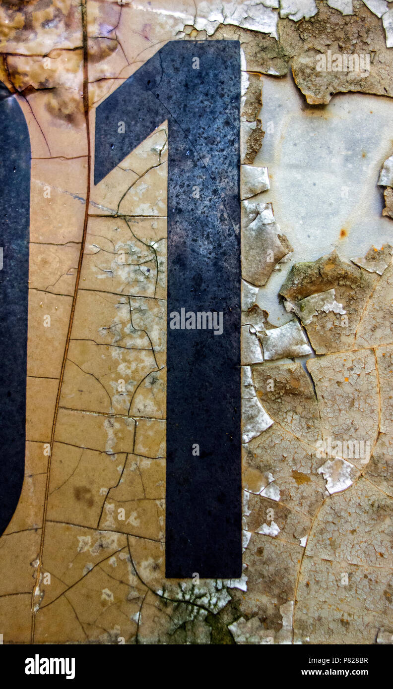 Written Wording in Distressed State Typography Found Number One 1 Stock ...