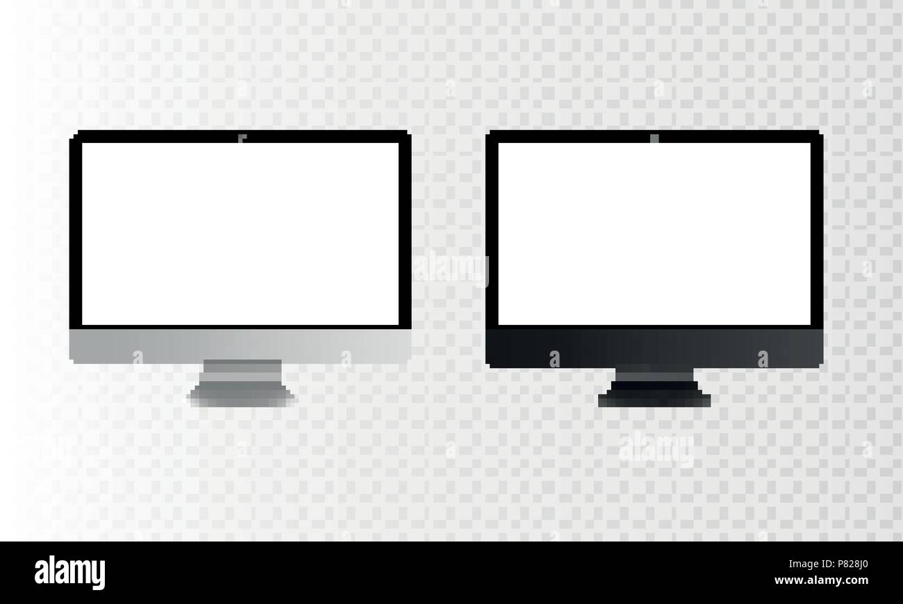 Stock vector illustration realistic set personal professional desktop ...