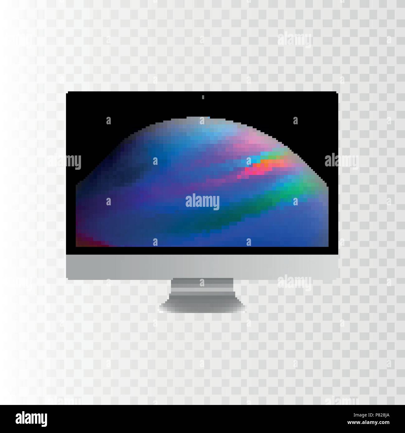 Stock vector illustration realistic personal desktop computer, PC ...