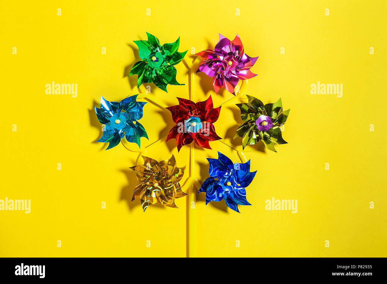Mixed color Pinwheel isolated Stock Photo - Alamy