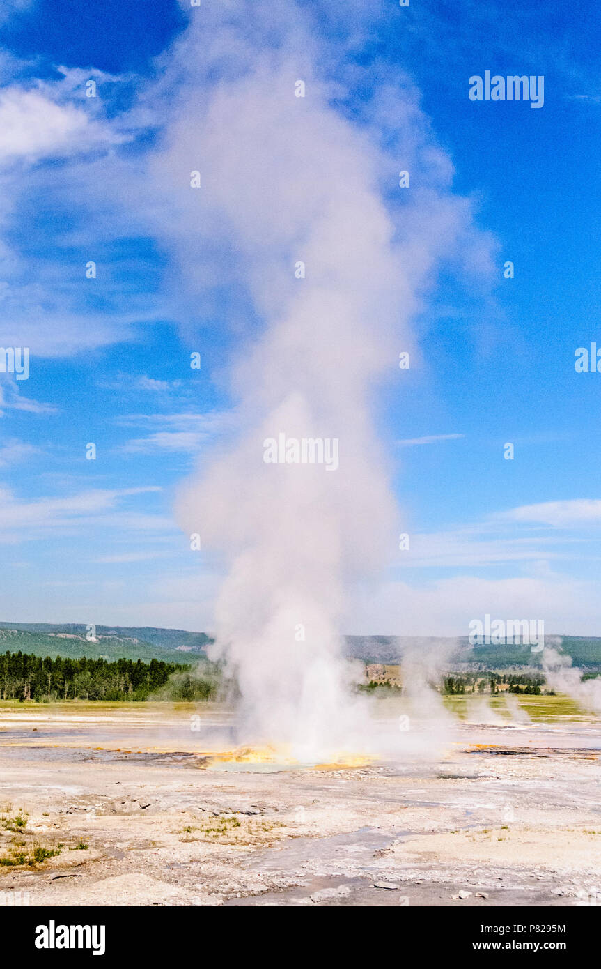 Smoking Geyser in Yellowstone Stock Photo - Alamy