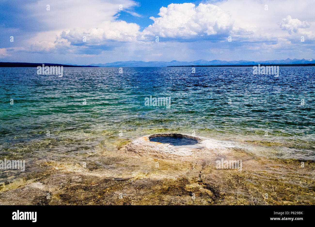 Fishing Cone Geyser in West Thumb Stock Photo - Alamy