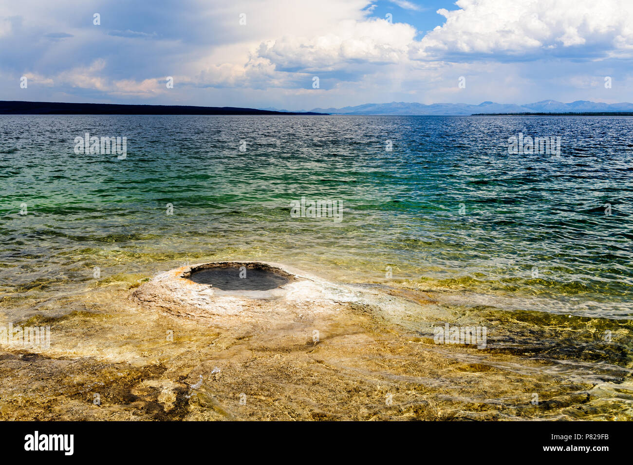 Fishing Cone Geyser in West Thumb Stock Photo - Alamy