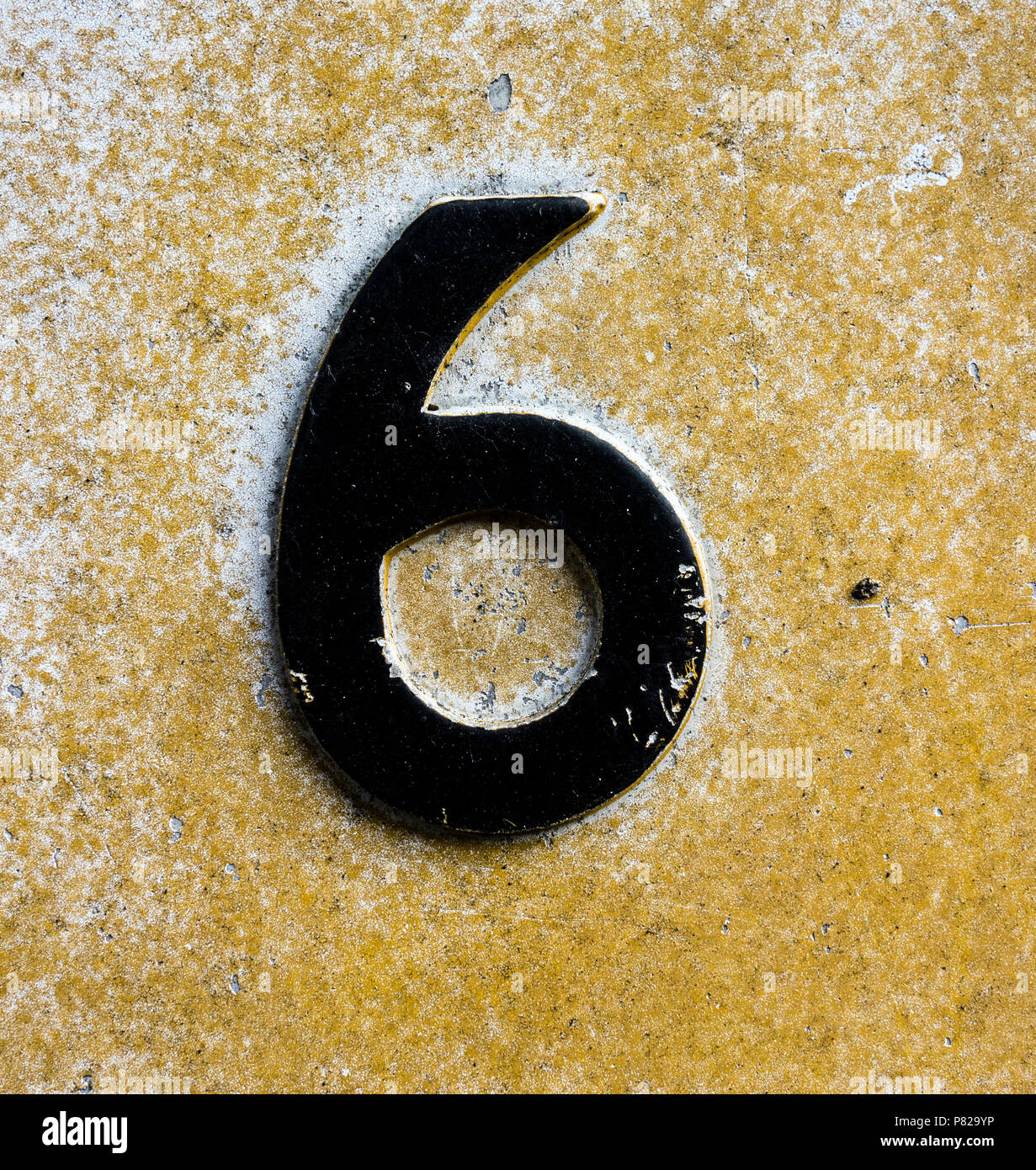 Written Wording in Distressed State Typography Found Number Six 6 Stock ...