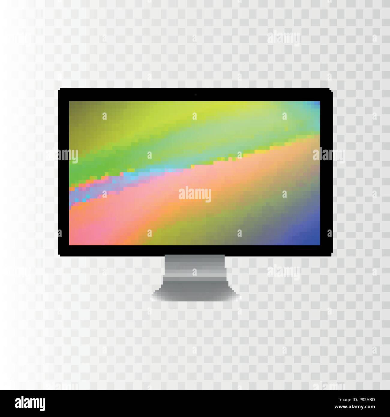 Stock vector illustration realistic personal desktop computer, PC ...