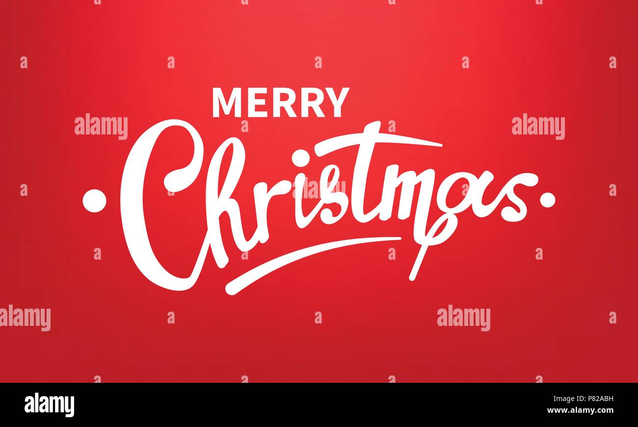 Stock vector illustration calligraphic text Merry Christmas lettering ...