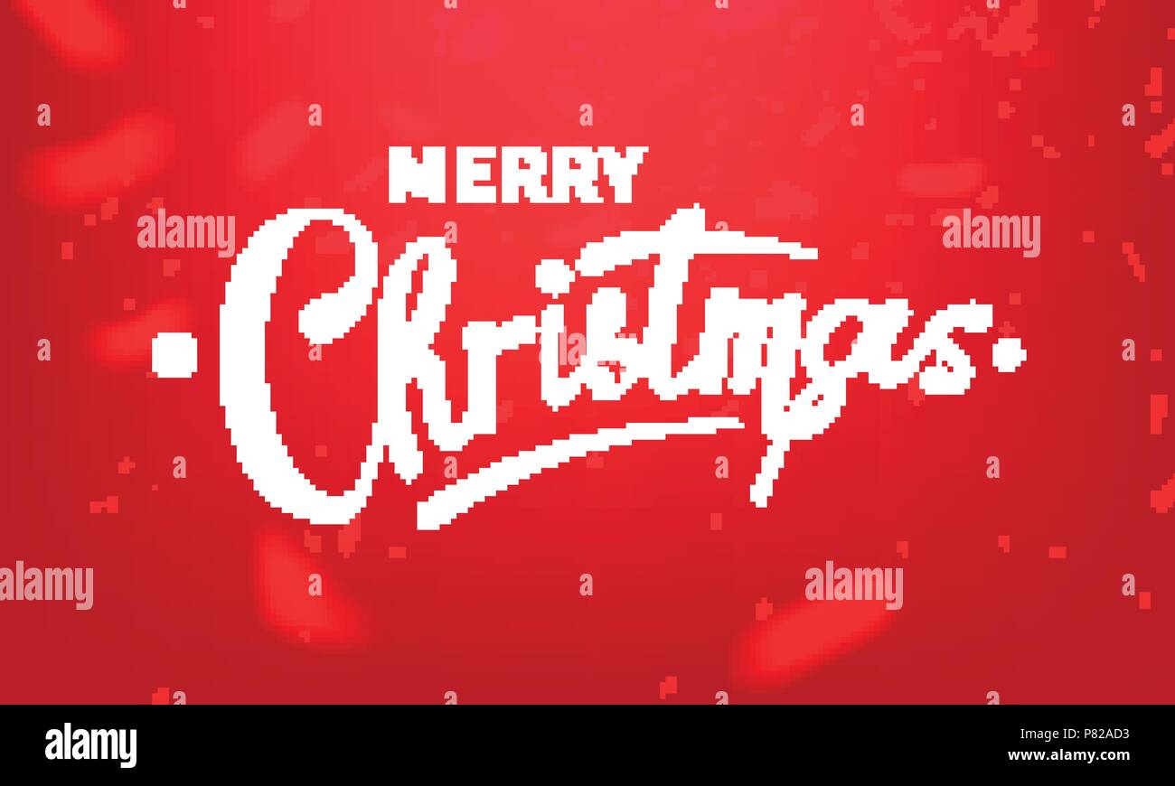 Stock vector illustration calligraphic text Merry Christmas lettering ...