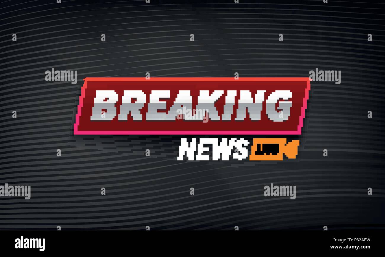 Stock vector illustration logo breaking news live banner. Black wavy ...