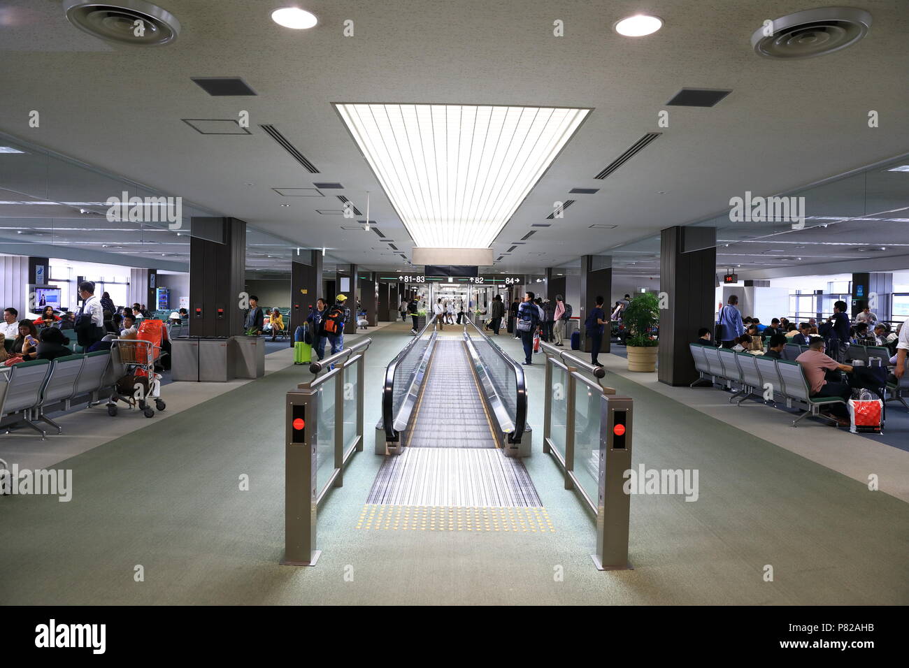 Moving walkway in airport, The fast and convenience way to go to each ...
