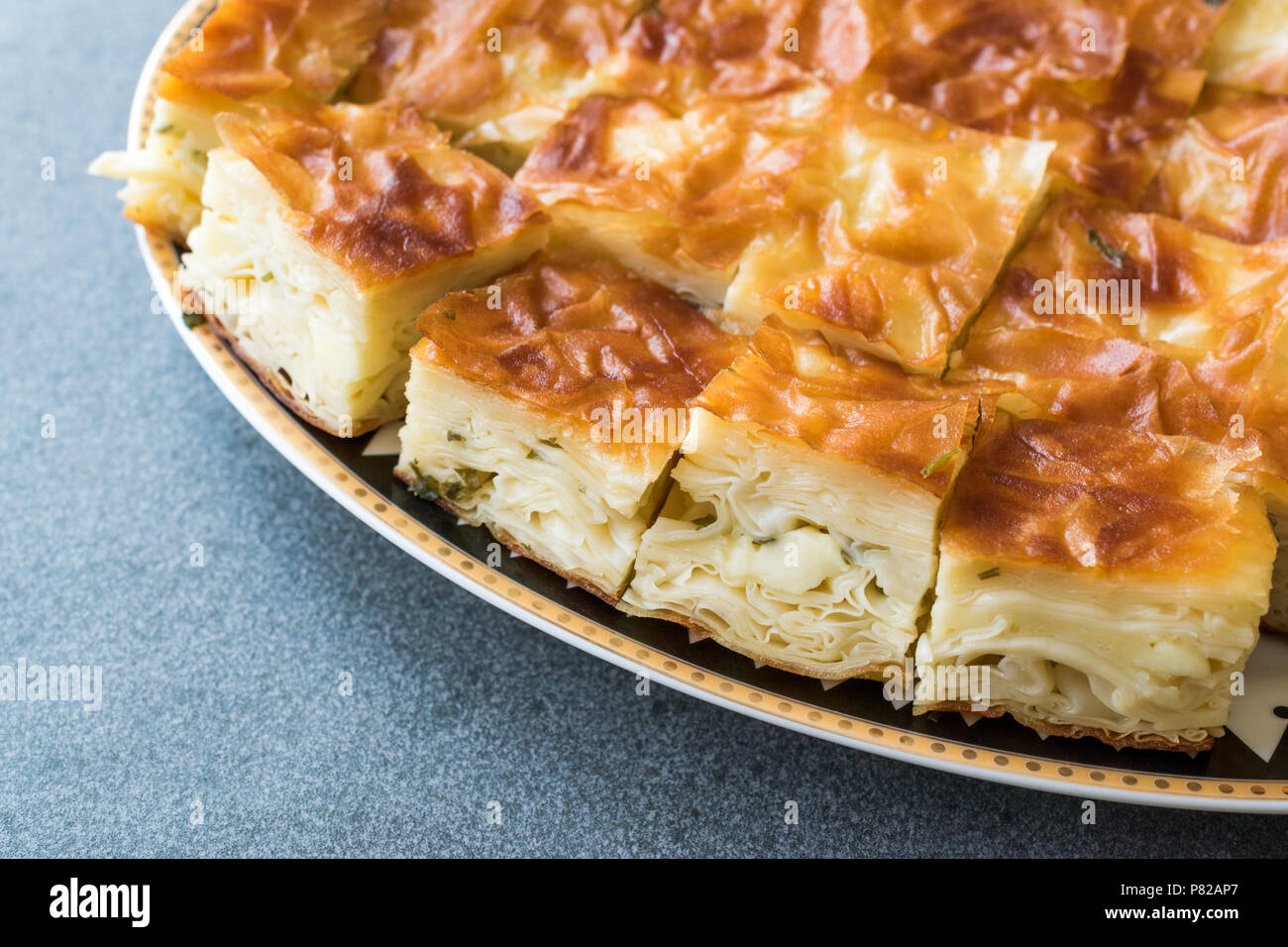 Su Boregi / Turkish Patty Borek Slices served with Plate / Burek ...