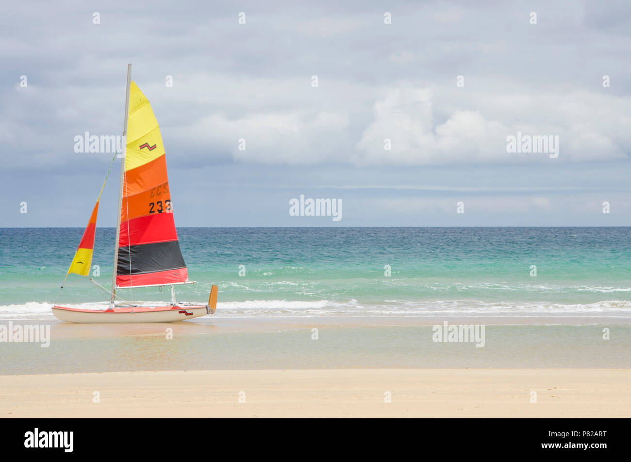 Sailing on the beach Stock Photo - Alamy