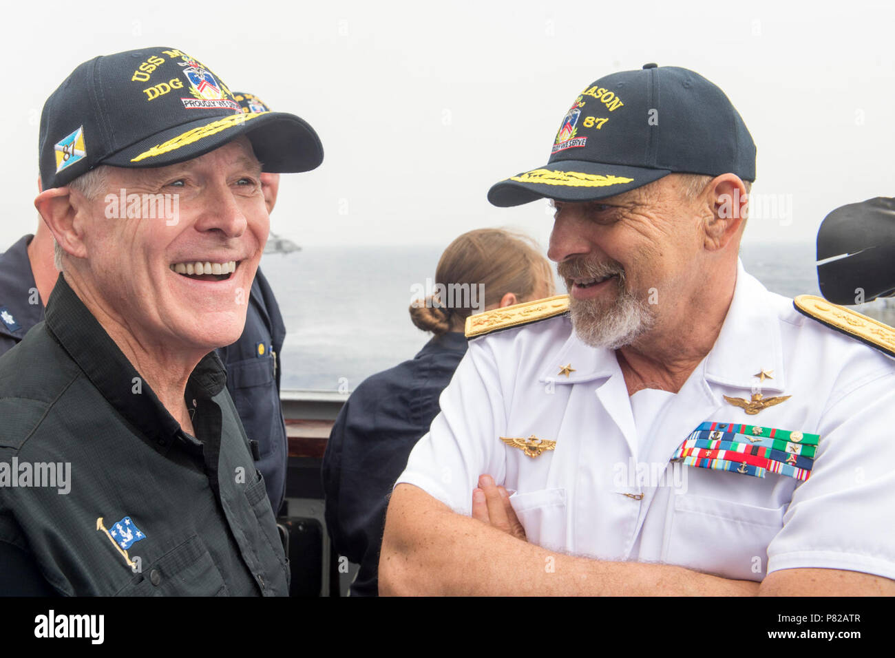 SEA (June 16, 2016) – Secretary of the Navy Ray Mabus speaks with Chief ...