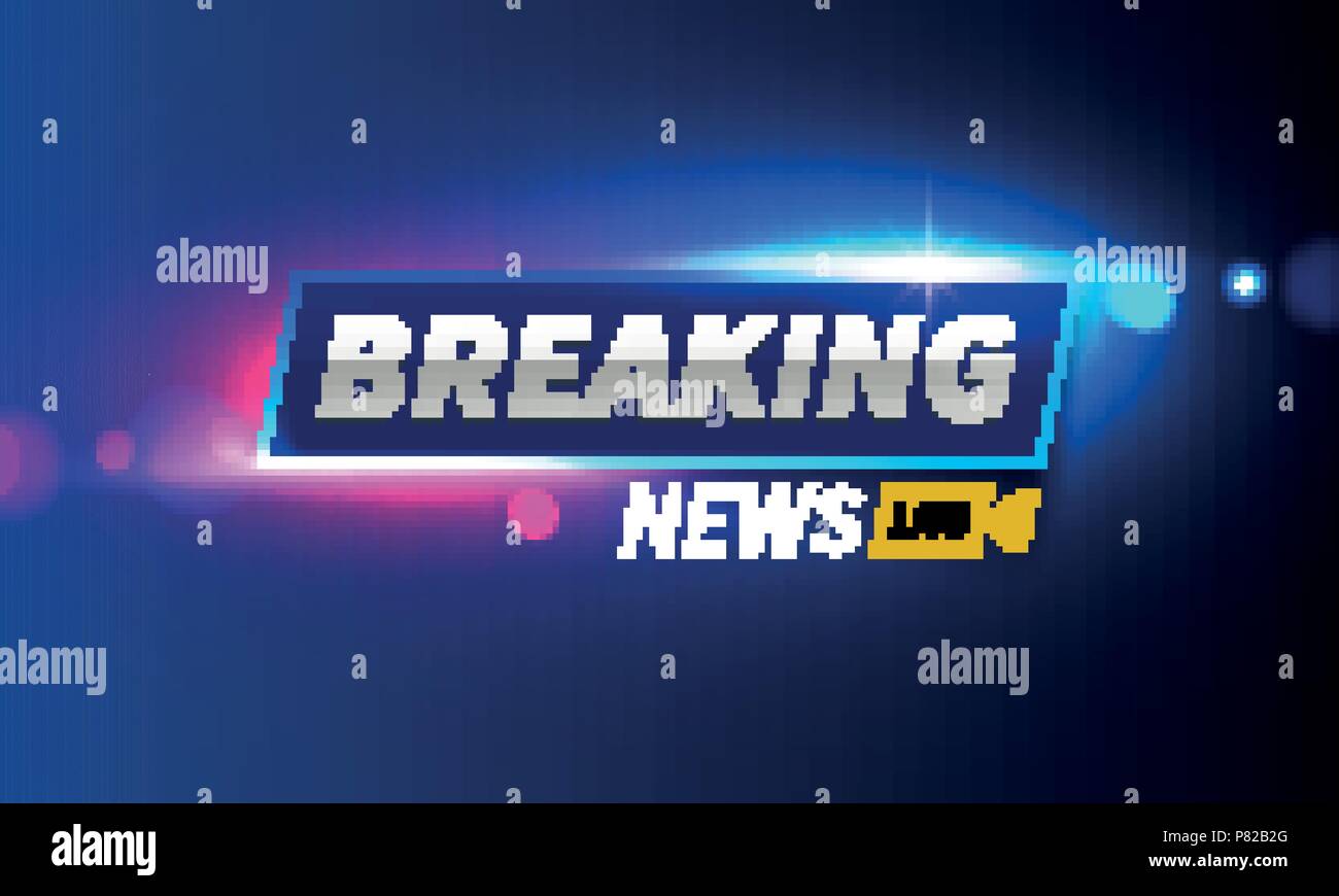 Stock vector illustration logo breaking news live banner. Police lights ...