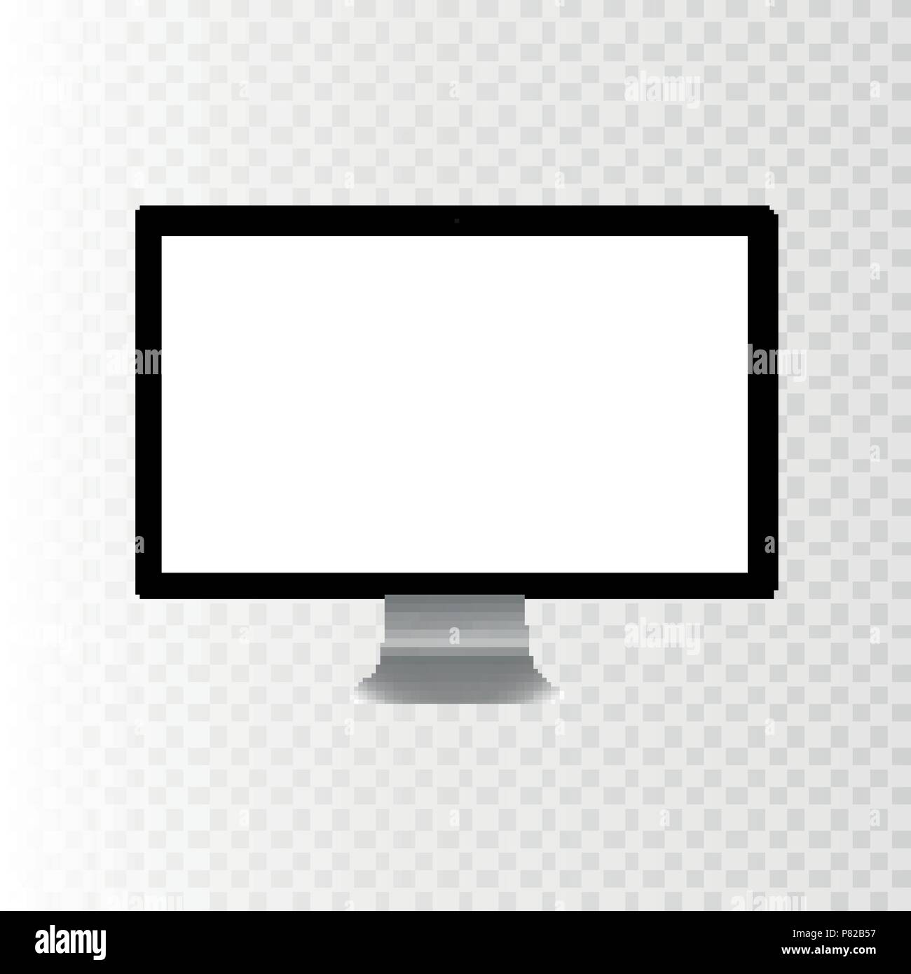 Stock vector illustration realistic personal desktop computer, PC ...