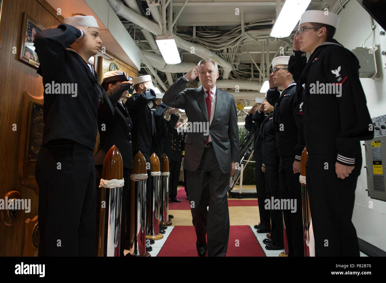 Germany (June 18, 2016) - Secretary of the Navy Ray Mabus salutes side ...