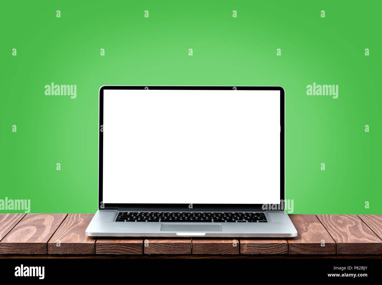 Modern laptop with empty white screen Stock Photo - Alamy