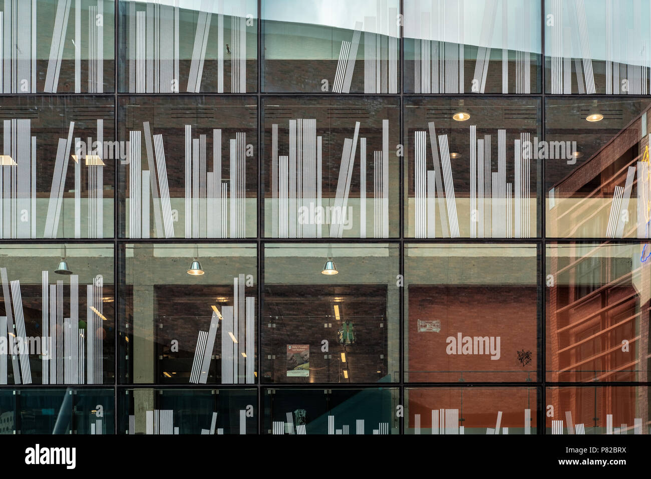Decorated windows of the library in Delft, the Netherlands Stock Photo ...