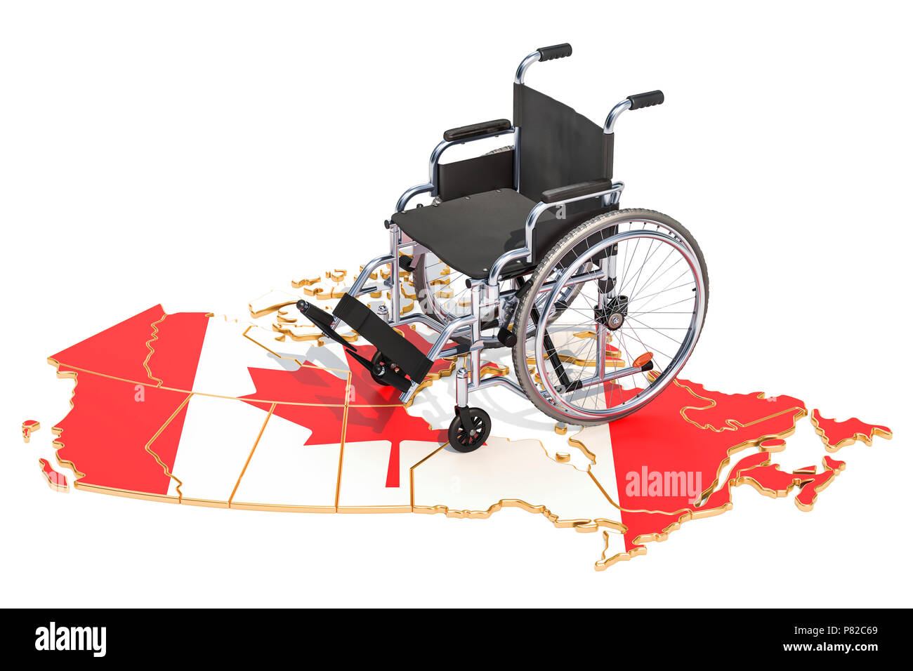 Disability in the Canada concept, 3D rendering isolated on white ...