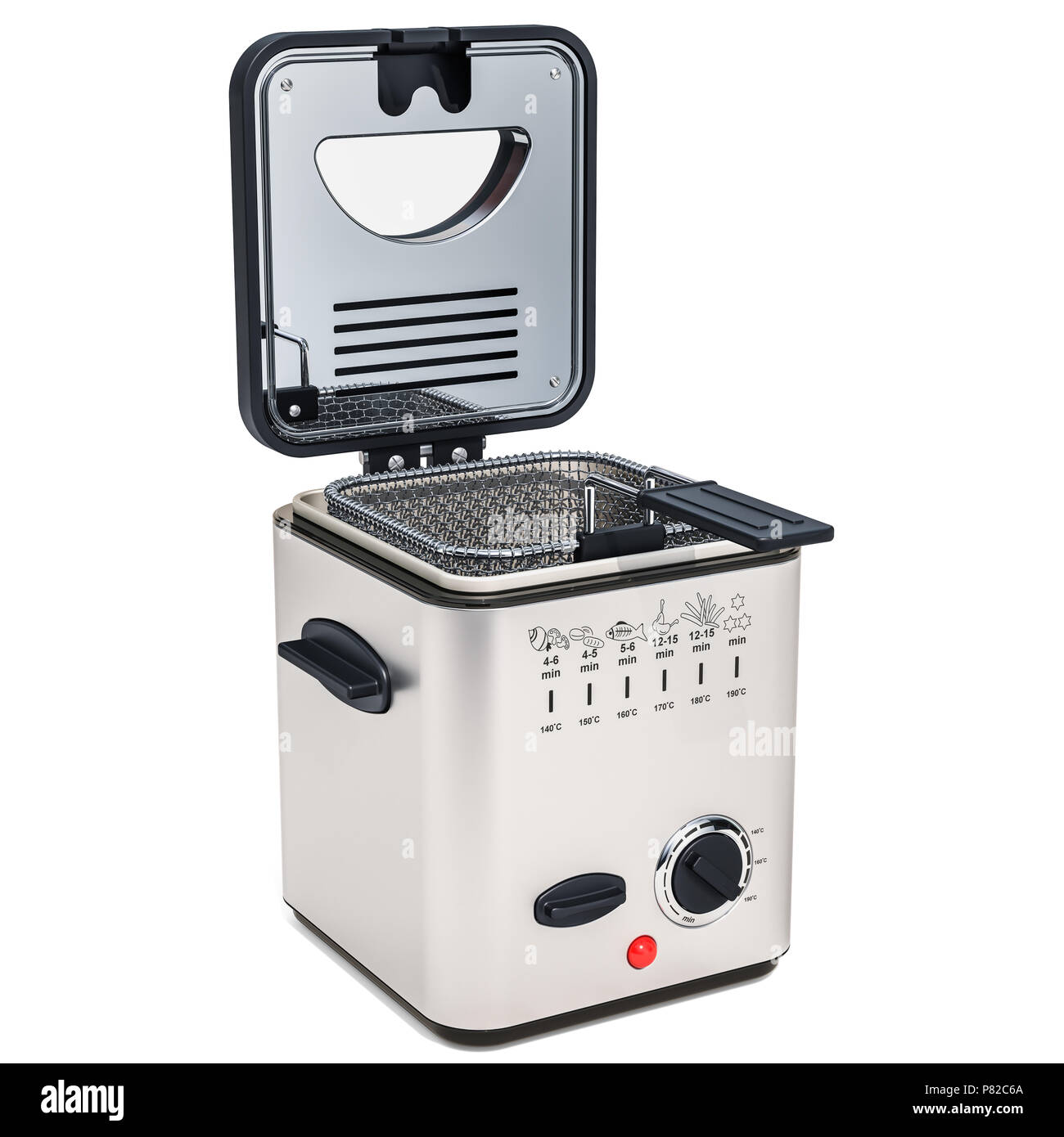 Domestic deep fryer, 3D rendering isolated on white background Stock ...