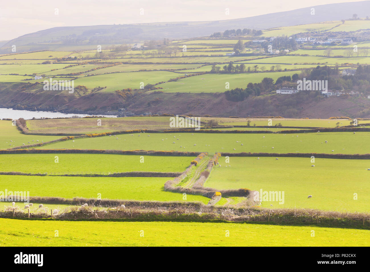 Spring panorama of Isle of Man. Isle of Man Stock Photo - Alamy