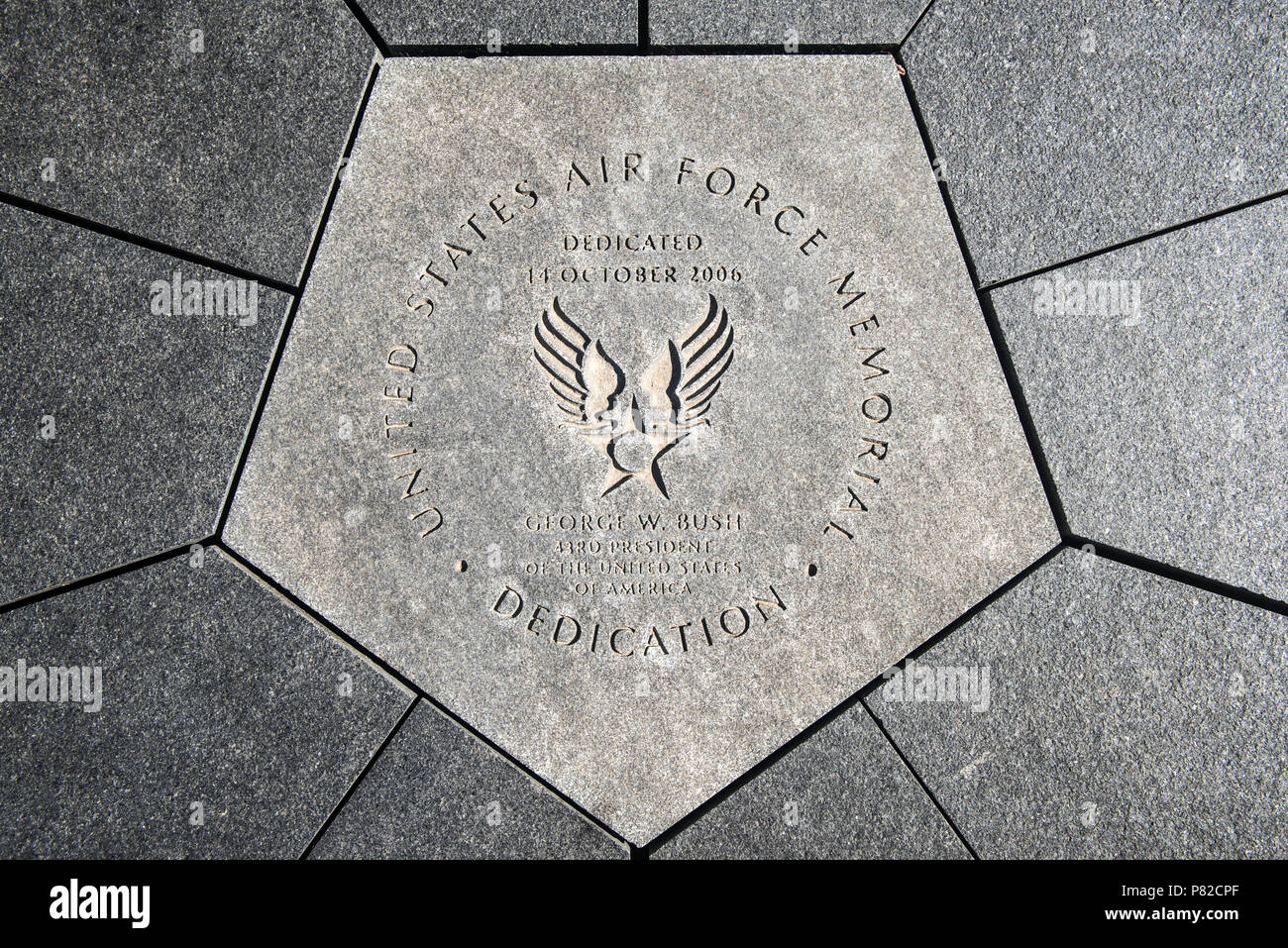 ARLINGTON, Virginia, United States — A foundation stone at the center ...