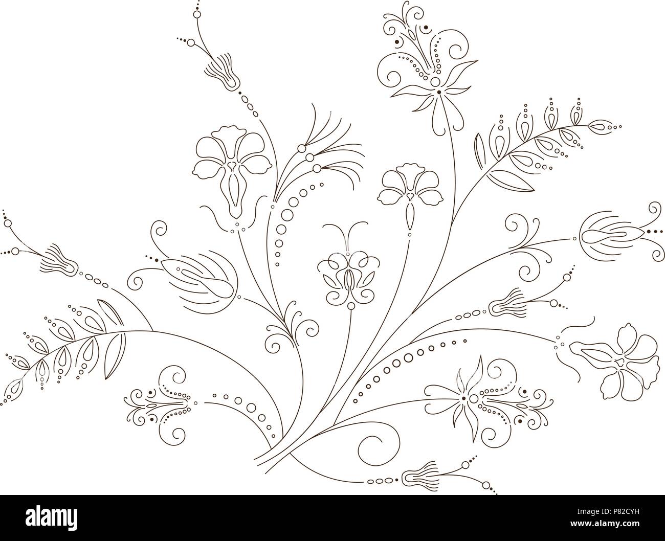 Floral garden design Stock Vector Images - Alamy