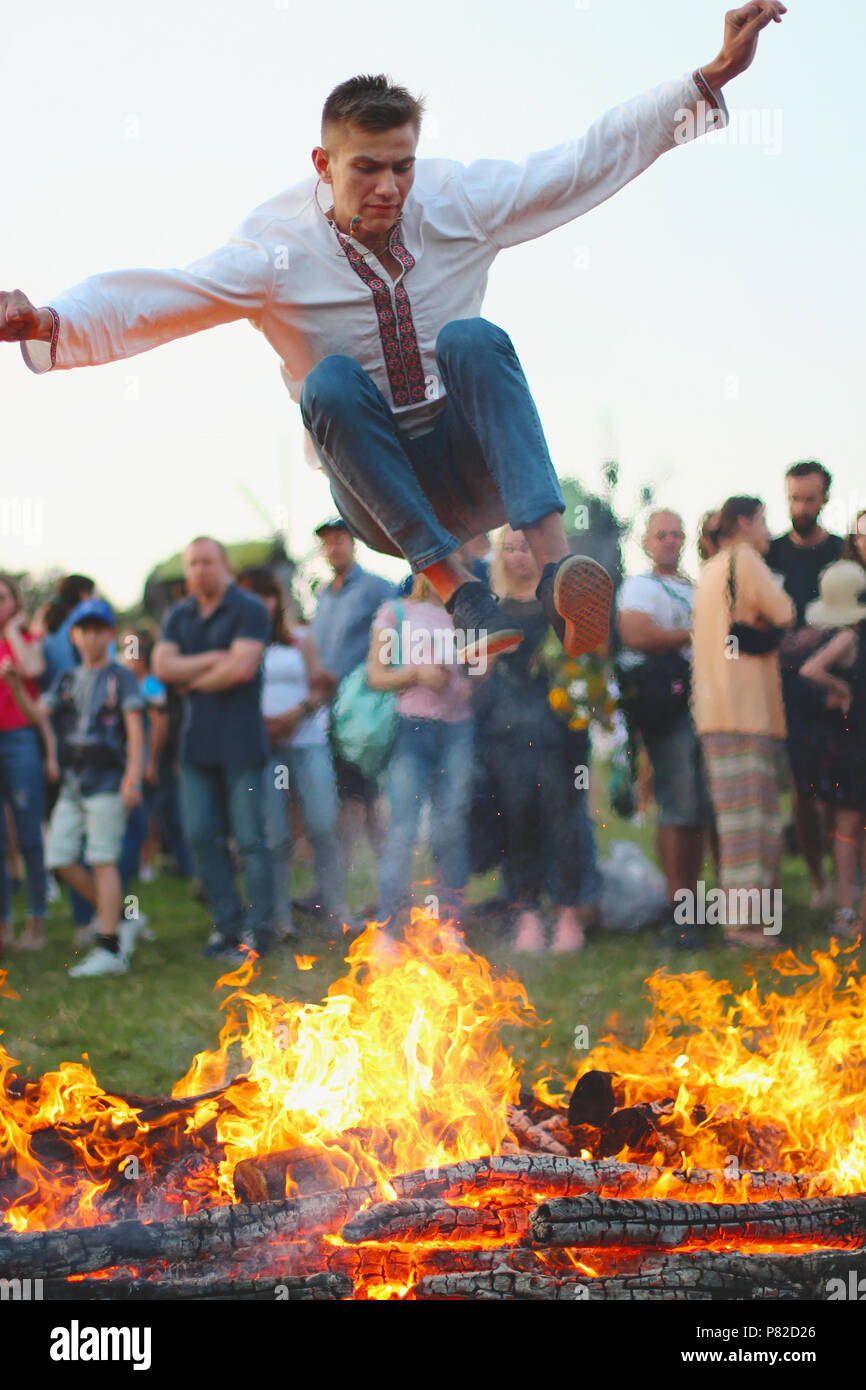 Fire jump pagan hi-res stock photography and images - Alamy