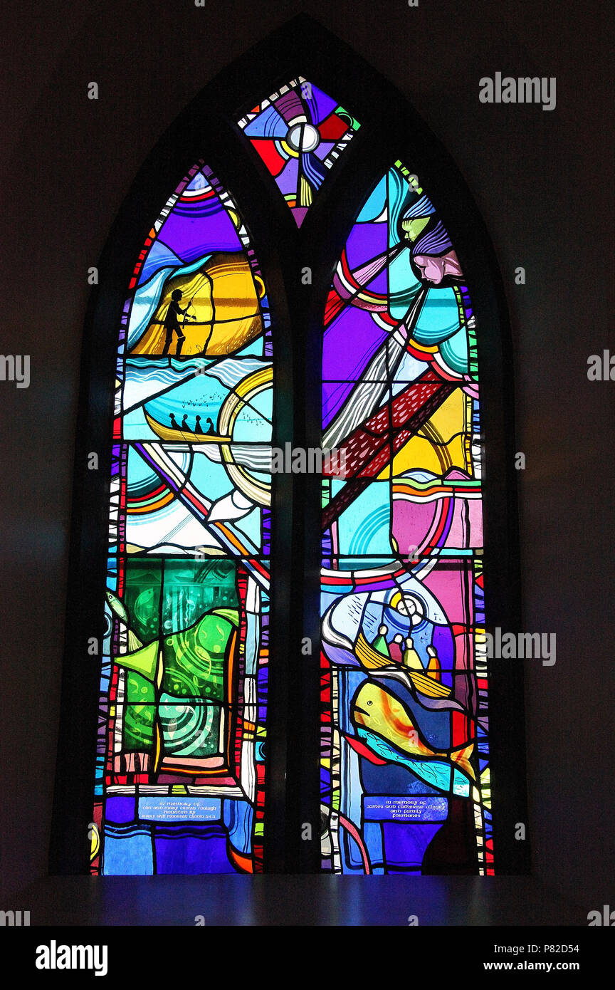Stained glass by George Walsh in the refurbished windows at St ...