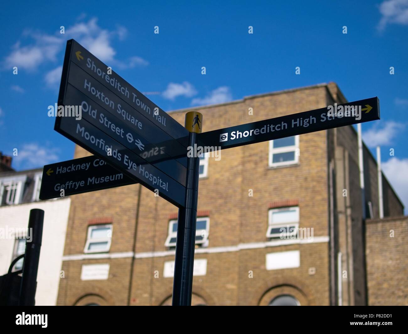 London, UK - July 07 2018: Tourist sign on the street, indicating ...
