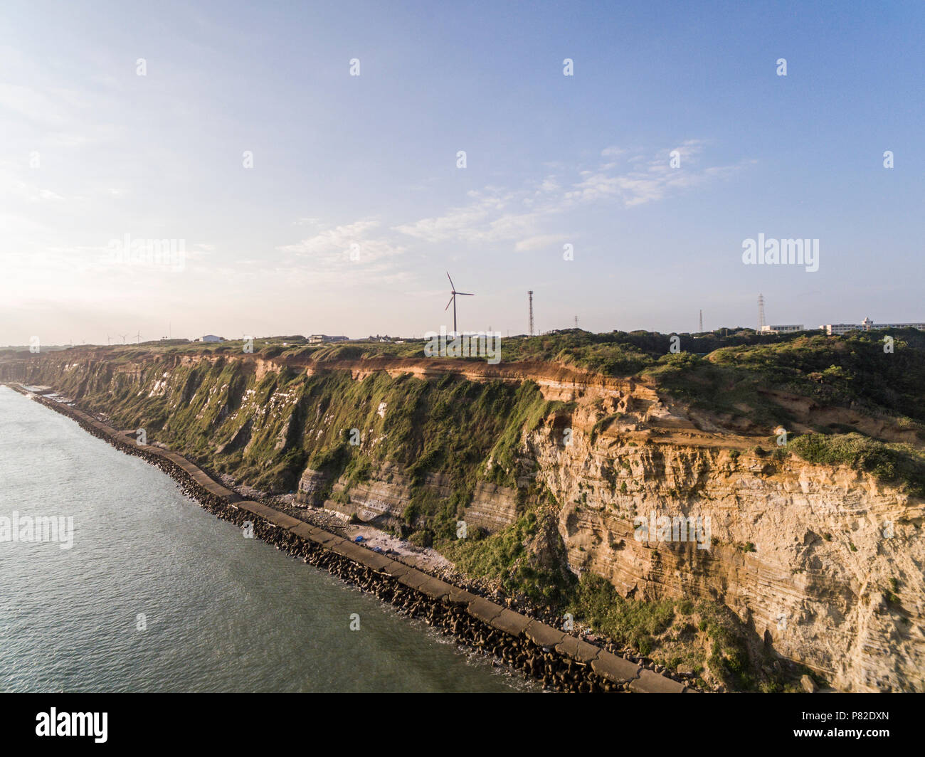 Aerial view of Byobugaura, Choshi City, Chiba Prefecture, Japan Stock ...