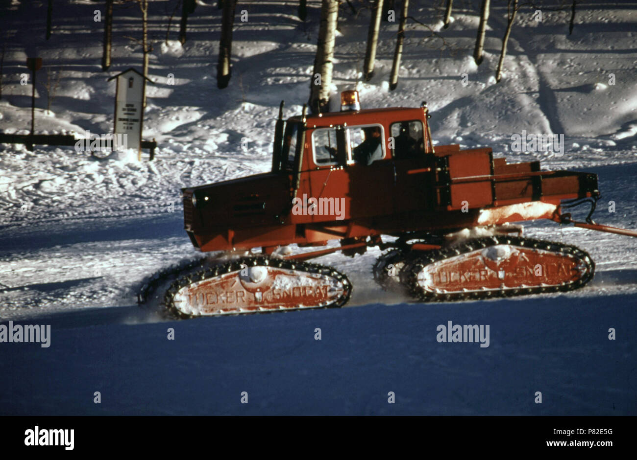 Snowcats Pack the Snow on the Ski Trails 01 1974 Stock Photo - Alamy