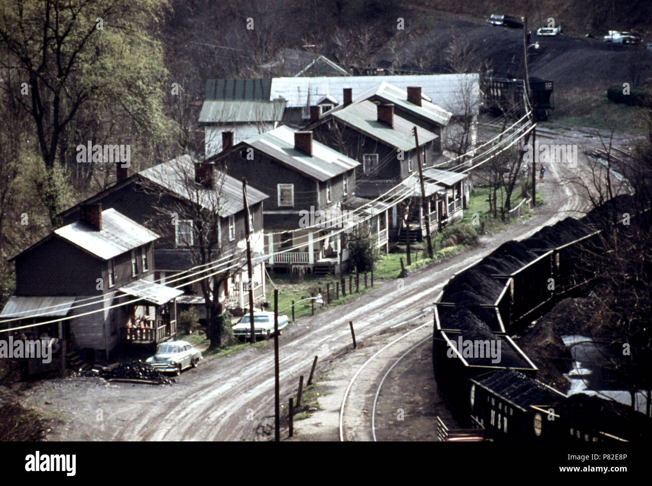 Closeup of an Old Coal Company Mining Town of Red Ash Virginia, near ...